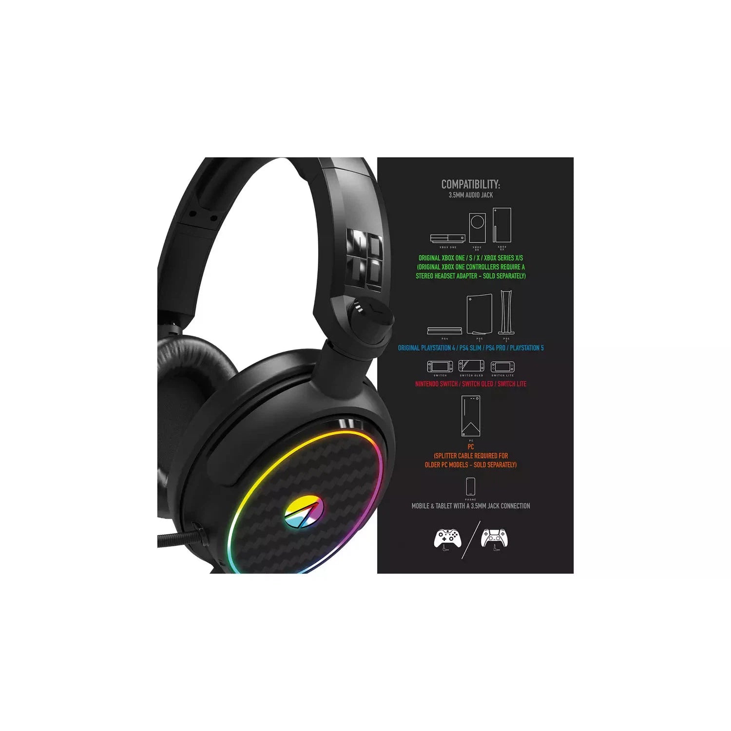 Stealth C6-100 LED Gaming Headset - New