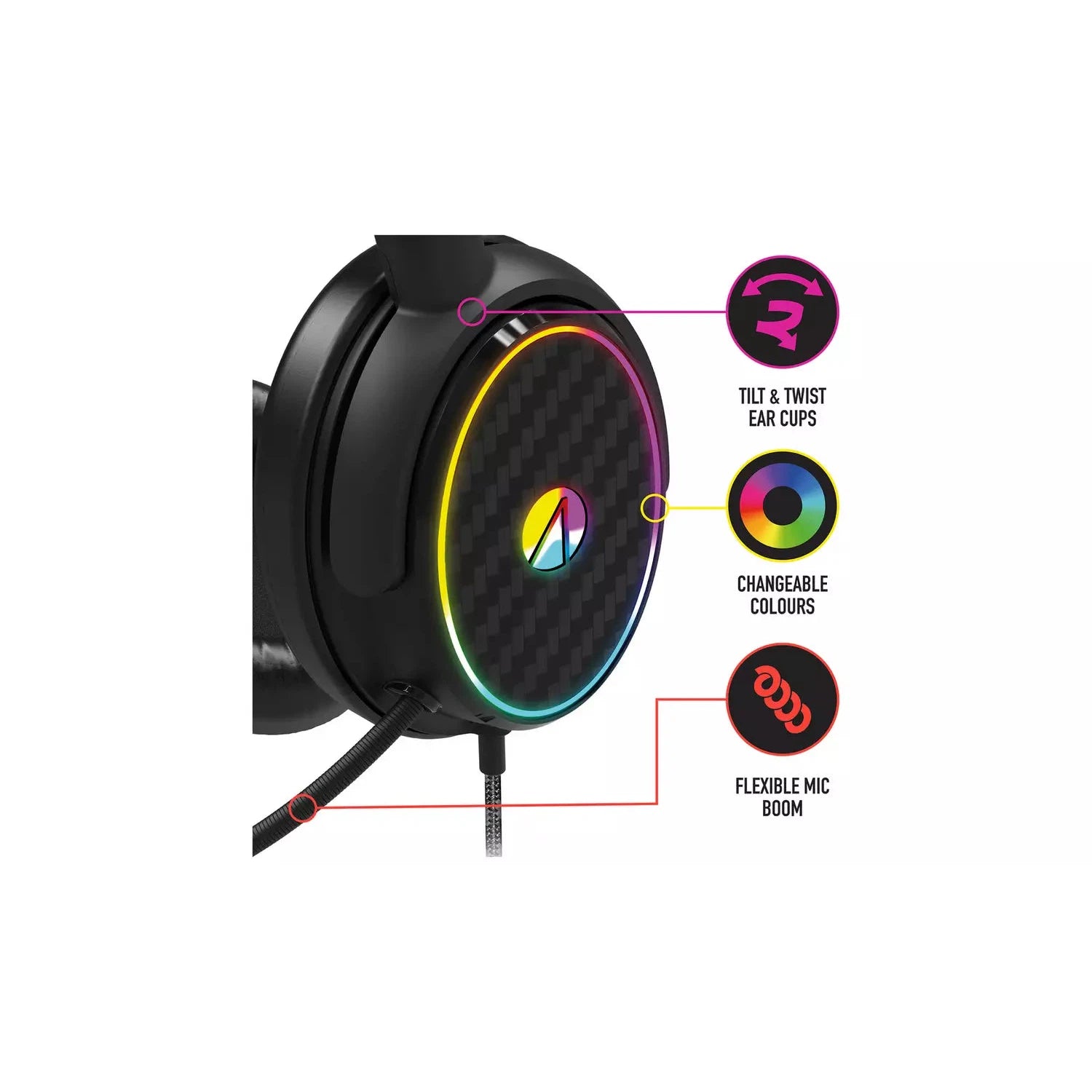 Stealth C6-100 LED Gaming Headset - New