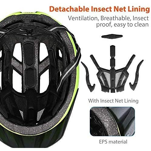 PHZ Bicycle Helmet with Safety LED Light for Adults With Detachable Visor Medium