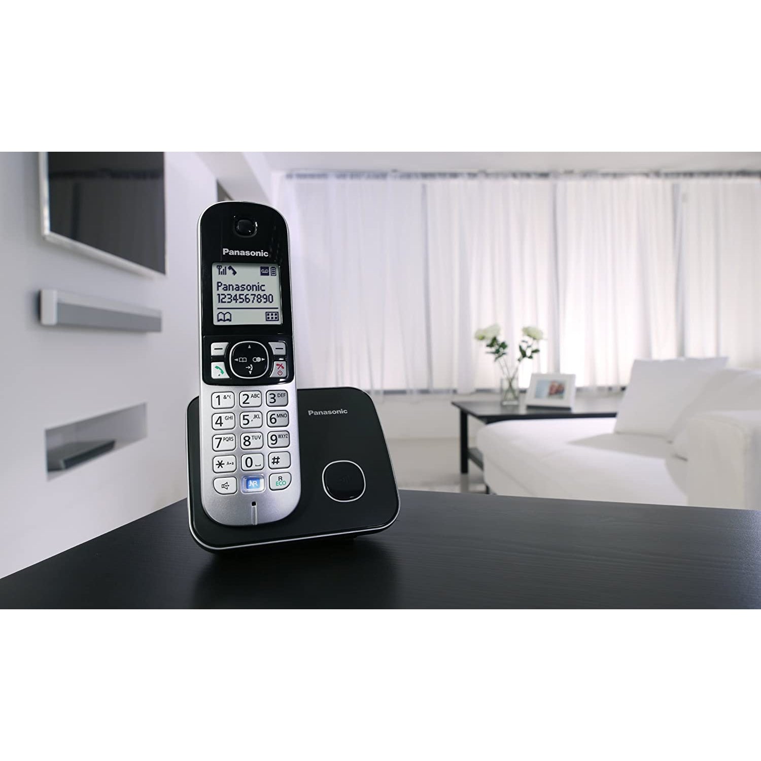 Panasonic KX-TG6812 Duo Cordless Phone, Silver & Black - Pristine – Stock Must Go