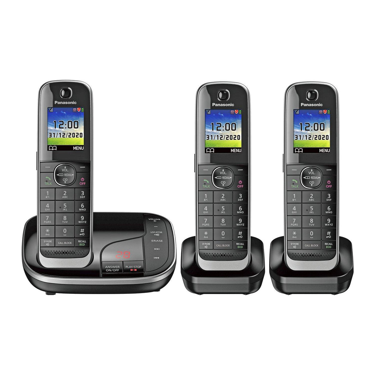 Panasonic KX-TGJ423EB Digital Cordless Telephone, Trio, Excellent ...