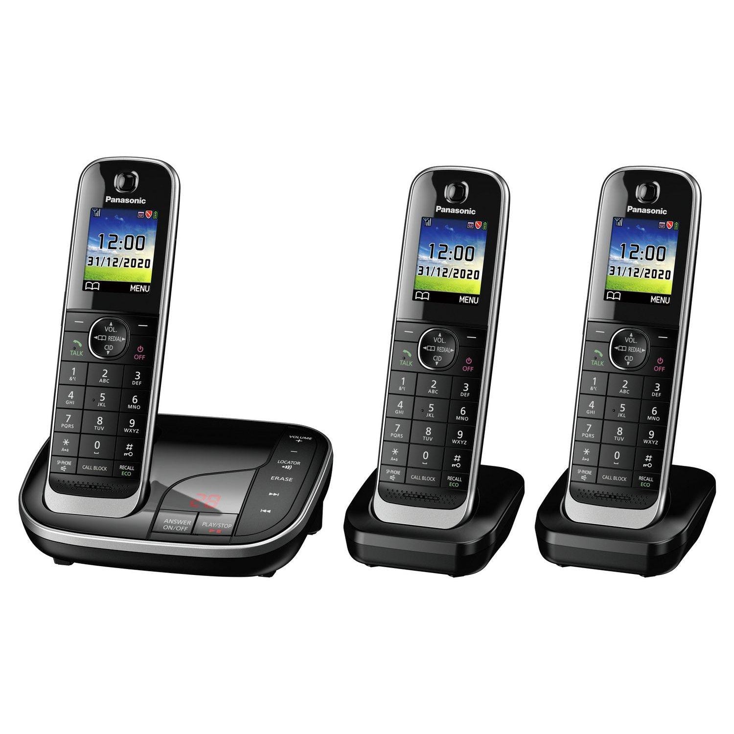 Panasonic KX-TGJ423EB Digital Cordless Telephone, Trio, Excellent ...
