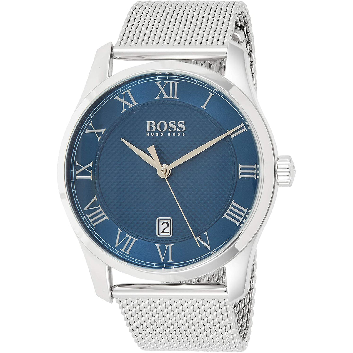 Hugo Boss 1513737 Men's Master Date Mesh Bracelet Strap Watch, Silver